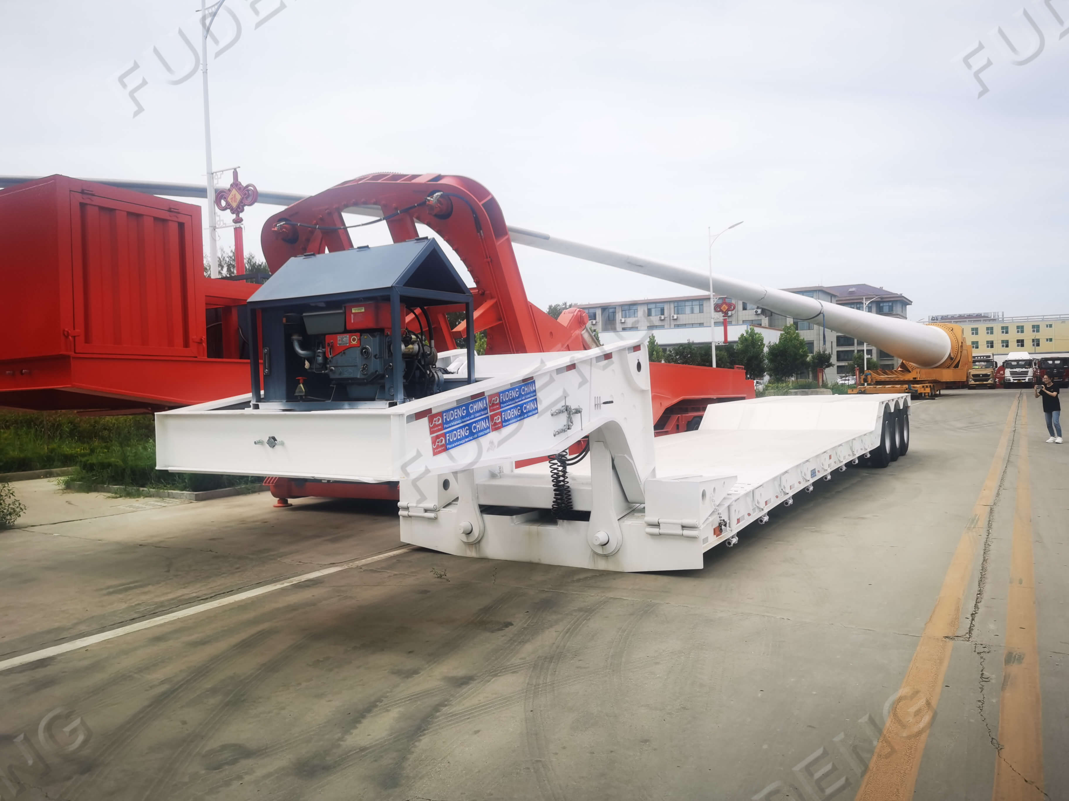 Front Loading 100 Ton Lowboy Trailer - Buy Front loading trailer, 100 ...